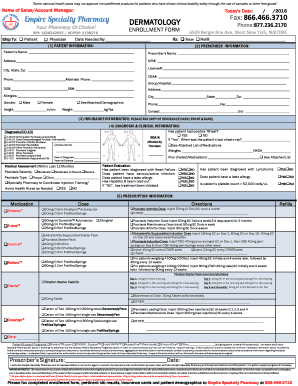 Fillable Online Fax: 866.466.3710 DERMATOLOGY Phone:877.236 Fax Email ...
