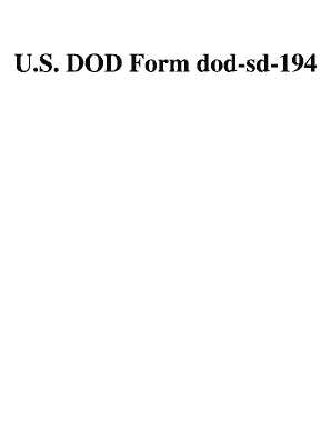 Fillable Online U.S. DOD Form dod-sd-194. Free download Fax Email Print ...