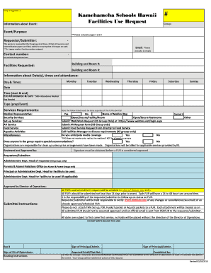Fillable Online blogs ksbe Kamehameha Schools Hawaii Facilities Use Request - blogs ksbe Fax ...