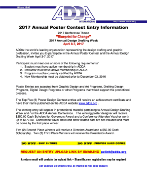 Fillable Online adda 2017 Annual Poster Contest Entry Information ...
