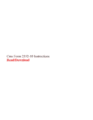 Fillable Online Cms Form 2552-10 Instructions - whistretmire Fax Email ...
