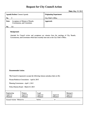 Fillable Online Agenda Section: Consent Agenda Fax Email Print - pdfFiller