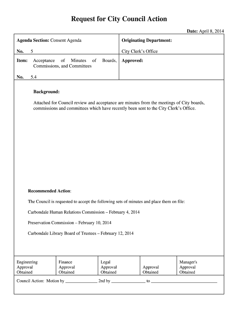 Fillable Online Agenda Section: Consent Agenda Fax Email Print - pdfFiller