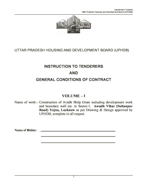 Fillable Online instructions to tenderers - upavp Fax Email Print ...