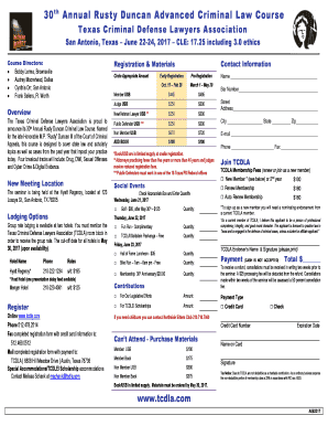 Fillable Online 30th Annual Rusty Duncan Advanced Criminal Law ...