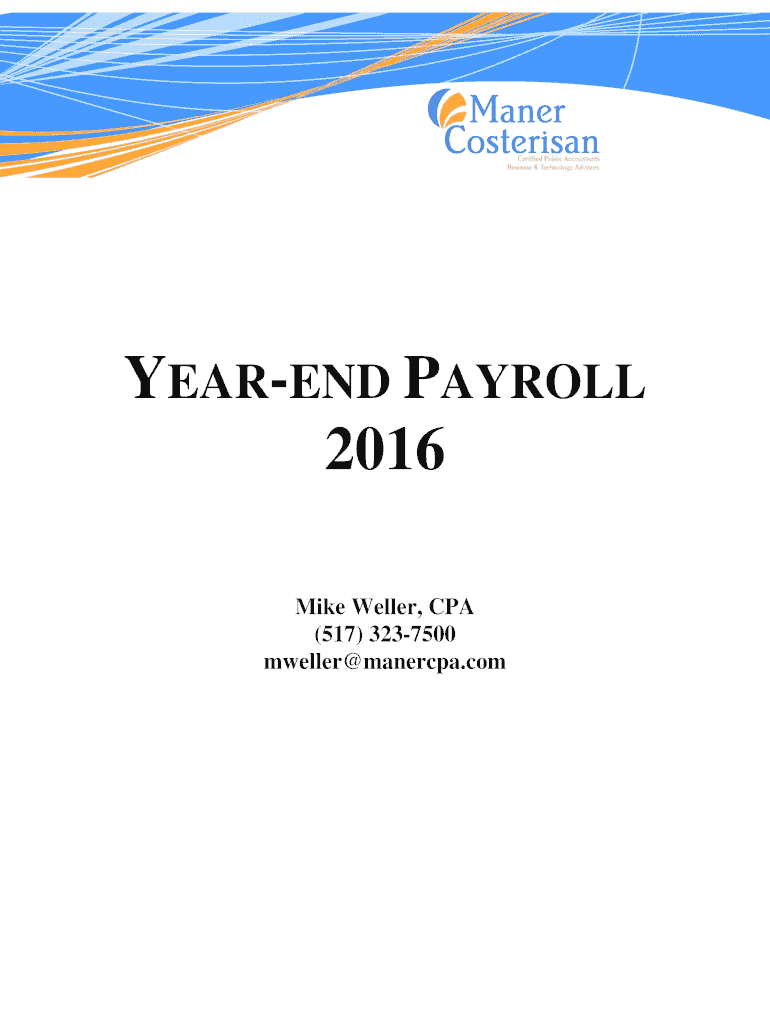 Fillable Online YEAR-END PAYROLL Fax Email Print - pdfFiller