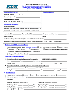 Fillable Online scdot (Maintain As Part of On-Site SWPPP) - scdot Fax ...