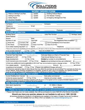 Fillable Online ACT Work Order Form V16 - solutionsinengineering.com ...