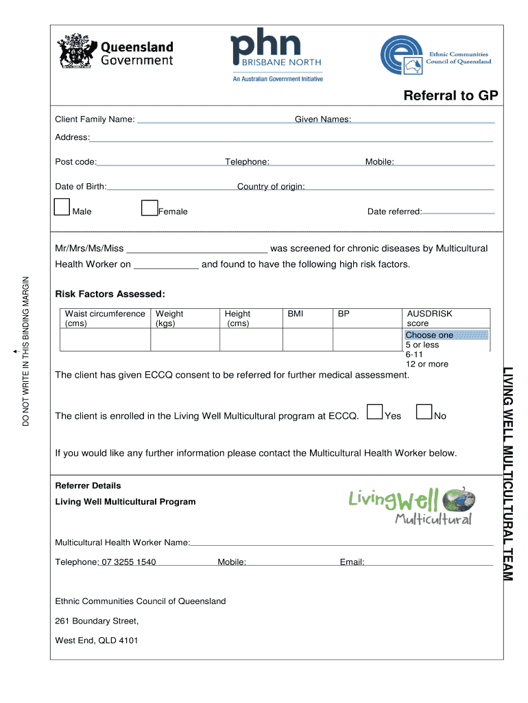 Fillable Online A4 Clinical Form template for Prim & Comm Hlth Svcs ...
