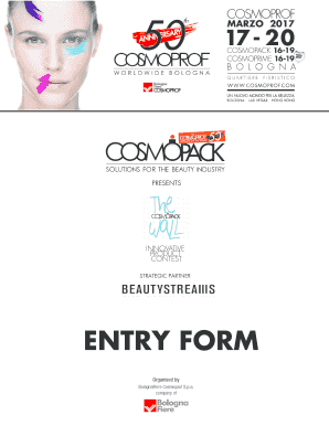 Fillable Online cosmoprof entry form - Cosmoprof Fax Email Print - pdfFiller