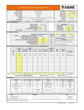 Fillable Online Low Flow Groundwater Sampling Field Form Fax Email ...
