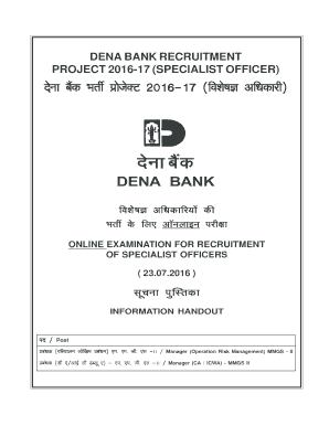 Fillable Online DENA BANK RECRUITMENT Fax Email Print - pdfFiller