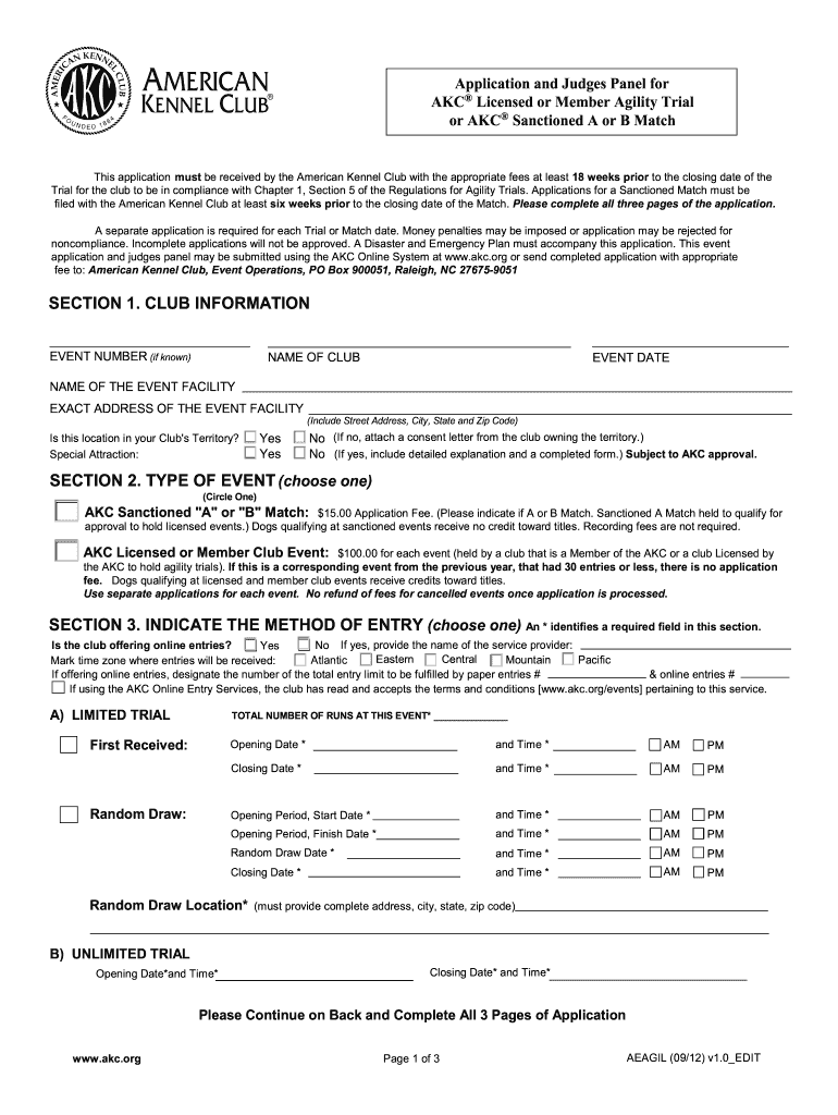 Fillable Online SECTION 1. CLUB INFORMATION SECTION 2. TYPE OF EVENT ...