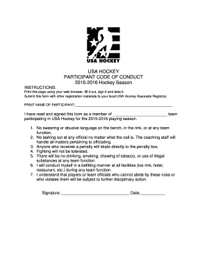 Fillable Online Participant Code of Conduct Form.docx Fax Email Print ...