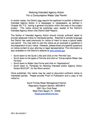 Fillable Online For a Consumptive Water Use Permit Fax Email Print ...