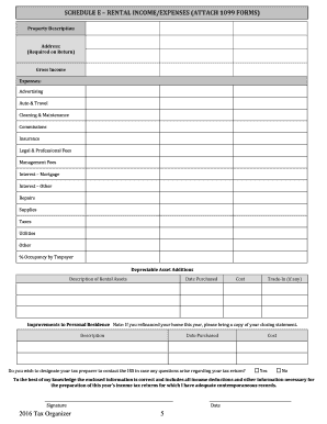 Fillable Online SCHEDULE E RENTAL Fax Email Print - pdfFiller
