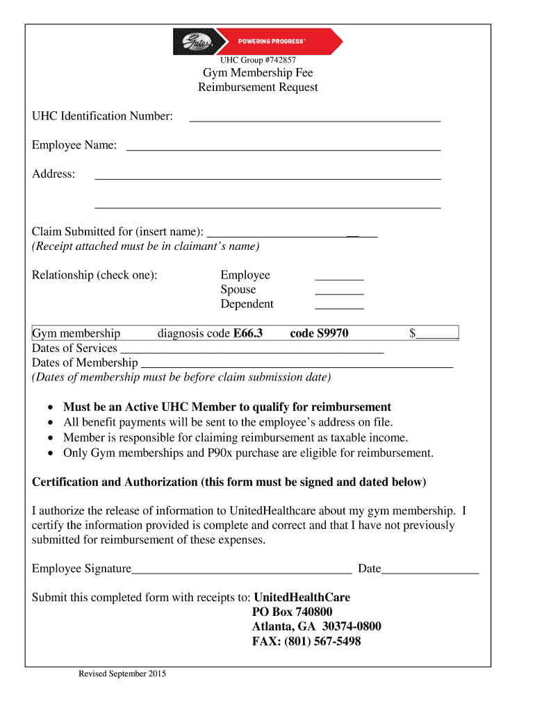 Fillable Online Gym membership claim form.doc Fax Email Print - pdfFiller