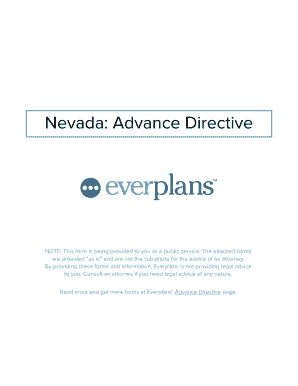 Fillable Online Nevada Advance Directive Form. Download the Nevada ...