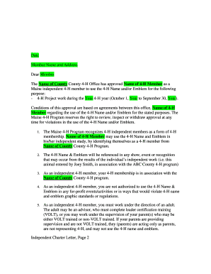 Fillable Online extension umaine Revisions to independent charter ...