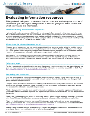 Fillable Online Evaluating information resources Fax Email Print - pdfFiller