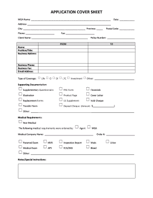 Fillable Online APPLICATION COVER SHEET - bfgonwins.com Fax Email Print ...