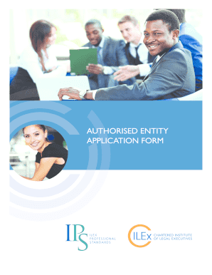 Fillable Online AUTHORISED ENTITY APPLICATION FORM - CILEx Home Fax ...