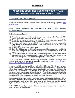 Fillable Online ACCESSING CDBG INCOME LIMITS BY COUNTY AND Fax Email ...