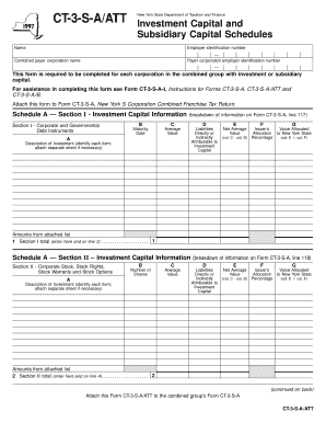 Fillable Online tax ny Form CT-3-S-A/ATT - tax ny Fax Email Print ...