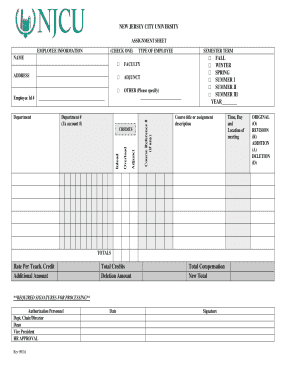 Fillable Online njcu (IA account #) - njcu Fax Email Print - pdfFiller