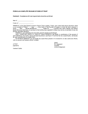 Fillable Online 36 COMPLETE RELEASE OF DEED OF TRUST Fax Email Print ...