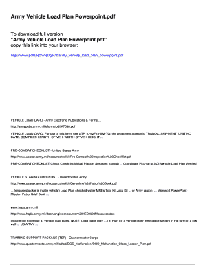 Fillable Online Army Vehicle Load Plan Powerpoint Fax Email Print ...