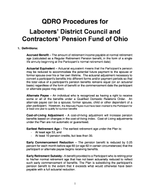 Fillable Online QDRO Procedures for Fax Email Print - pdfFiller