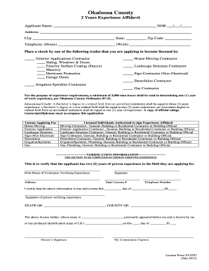 Fillable Online co okaloosa fl Applicant Name: DOB / / Fax Email Print - pdfFiller