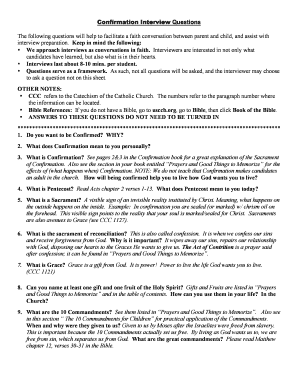 Fillable Online Confirmation Interview Questions Fax Email Print ...