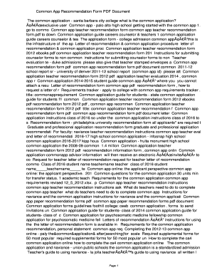 Fillable Online aqiko Common App Recommendation Form PDF ...