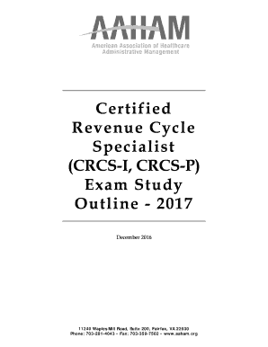 Fillable Online aaham (CRCS-I, CRCS-P) - aaham Fax Email Print - pdfFiller