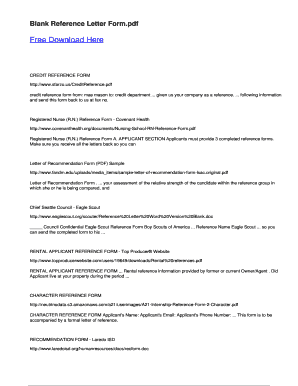 Fillable Online Blank Reference Letter Form Fax Email Print - pdfFiller