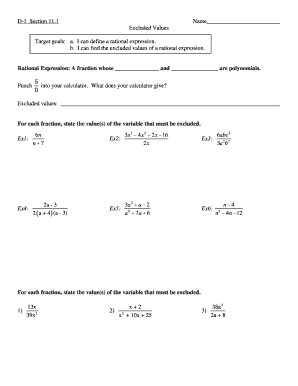 Fillable Online D-1 11.1 Worksheet excluded values Fax Email Print ...