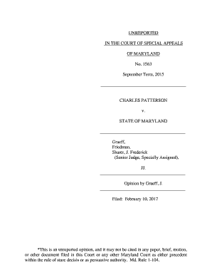 Fillable Online courts state md CHARLES PATTERSON - courts state md Fax ...