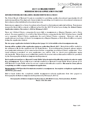 Fillable Online broward k12 fl 2017/18 REASSIGNMENT MIDDLE SCHOOLS ...