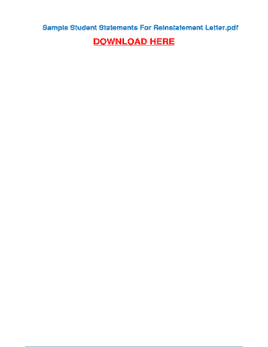 Fillable Online Sample Student Statements For Reinstatement Letter Fax ...