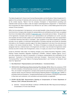 Fillable Online VALERO SUPPLEMENT 2 Fax Email Print - pdfFiller