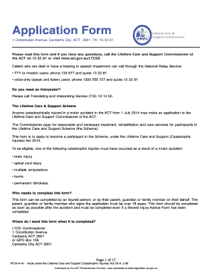 Fillable Online legislation act gov Application Form - ACT Legislation ...