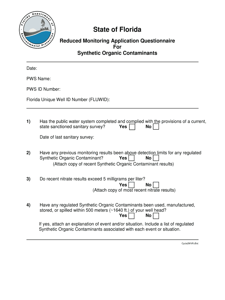 Fillable Online dep state fl Reduced Monitoring Application ...