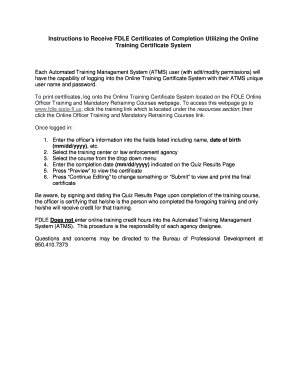 Fillable Online Instructions to Receive FDLE Certificates of Completion ...
