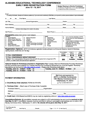 Fillable Online Registration Form - Alex Fax Email Print - pdfFiller