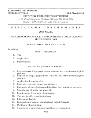 Fillable Online Drug Registration Regulation - National Drug Authority ...