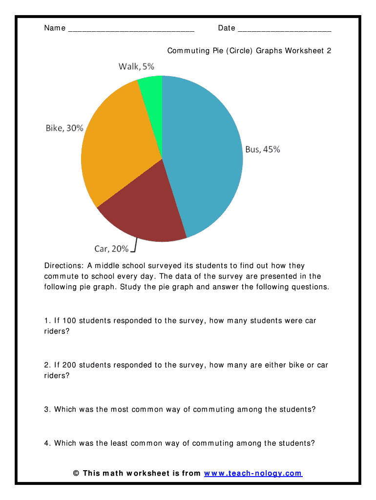Fillable Online Commuting Pie (Circle) Graphs. Pie and Circle Graphs ...