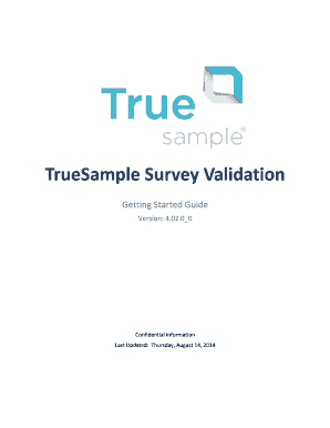 Fillable Online TrueSample Survey Validation Fax Email Print - pdfFiller