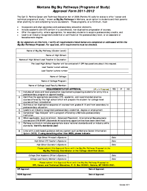Fillable Online opi mt Big Sky Pathways Request for Approval October ...
